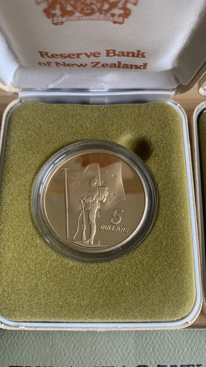 Australia 1990 RAM 75th Anniversary ANZAC $5 Commemorative Coin Set no ...