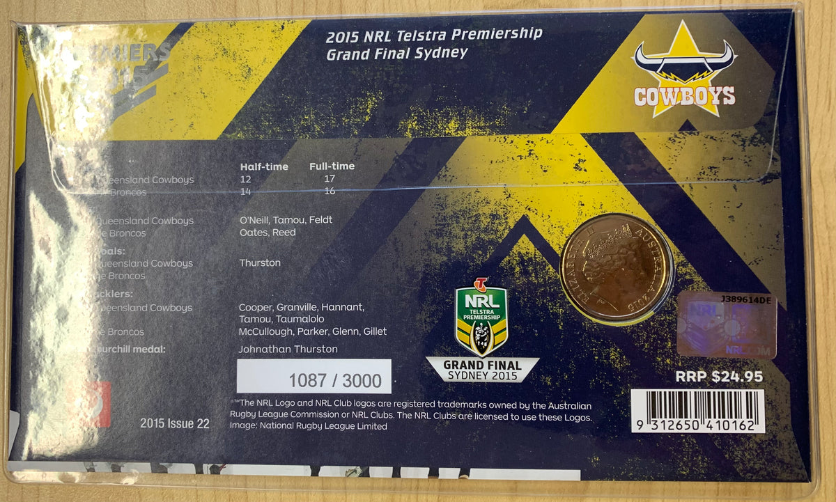 2015 Australia $1 Cowboys NRL Premiers PNC – Shields Stamps & Coins