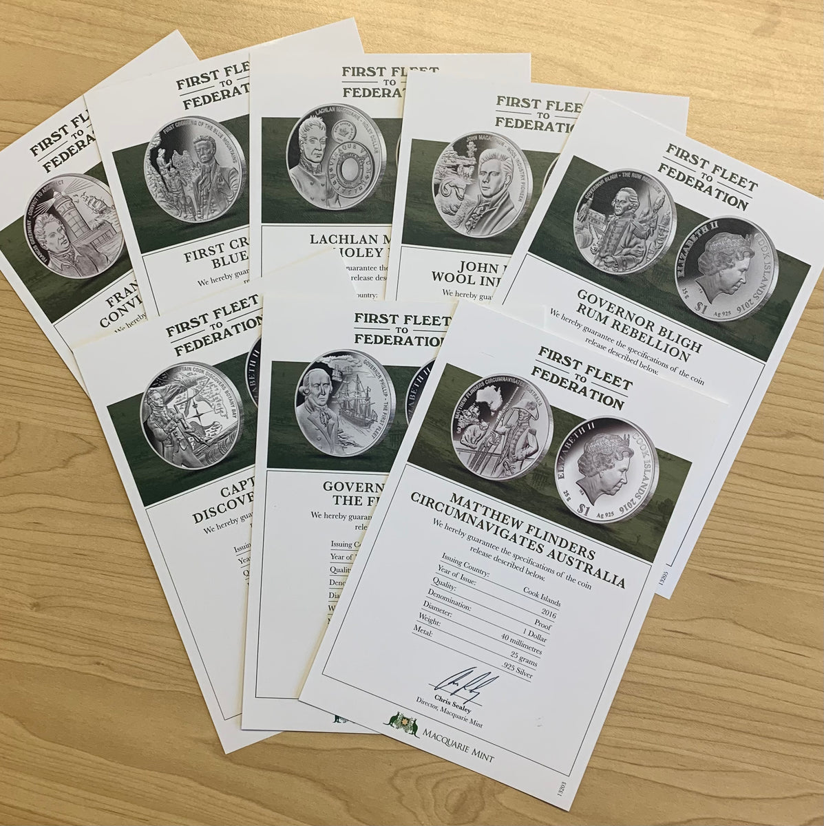 Cook Islands "First Fleet To Federation" 2016 One Dollar Silver Coin S ...