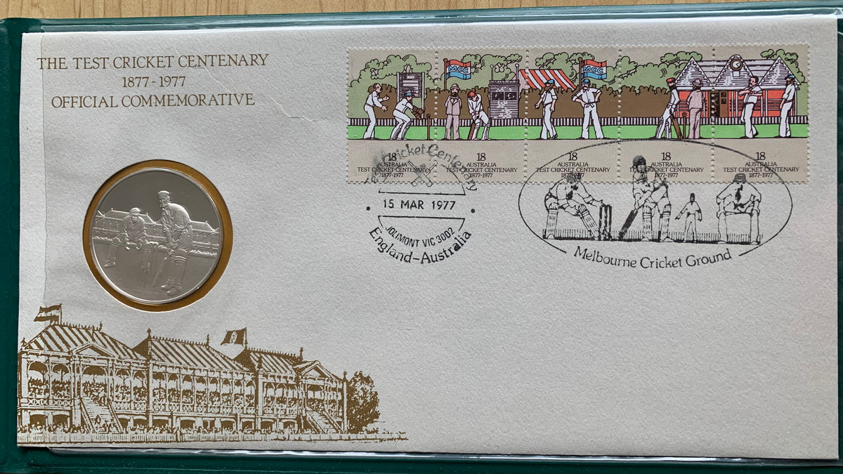 Australia 1977 Cricket Test Centenary Silver Medallion Cover – Shields ...