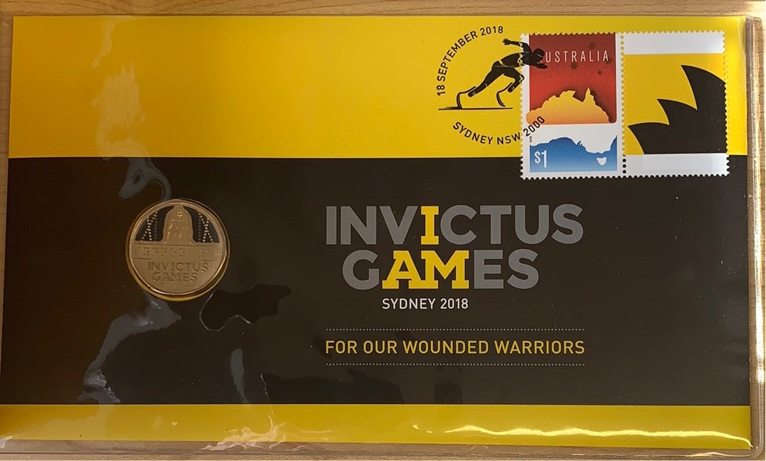 Australia 2018 Invictus Games PNC with $1 coin – Shields Stamps & Coins