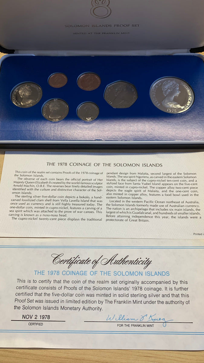 Solomon Islands 1978 Proof .925 Silver Coin Set – Shields Stamps & Coins